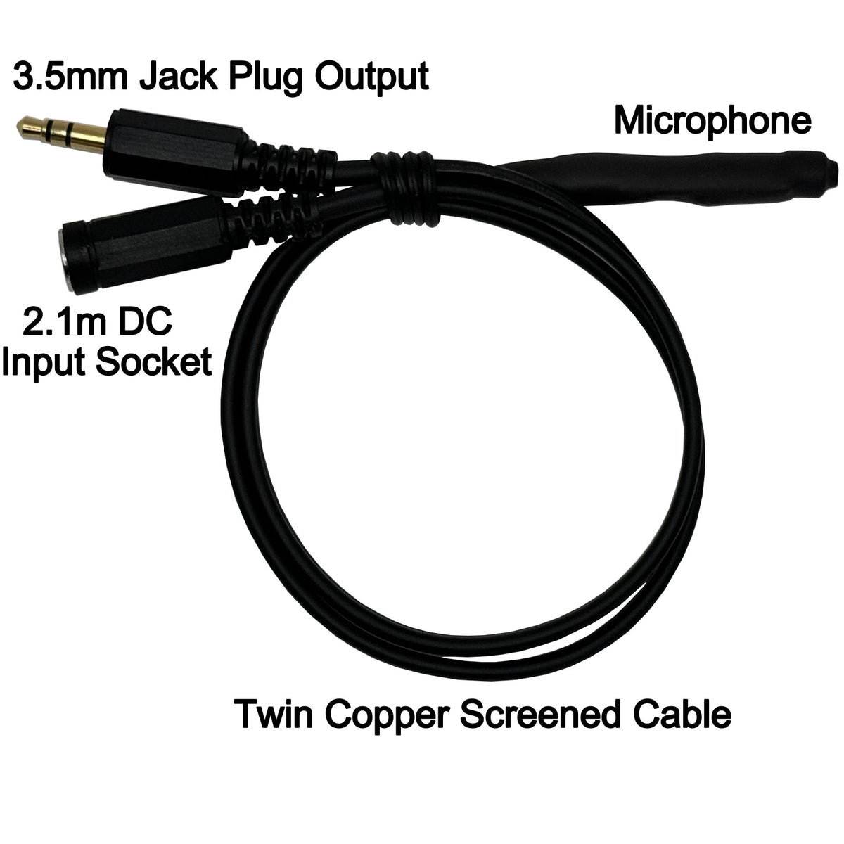 CCTV Microphone for IP Camera 3.5mm Jack Plug Audio Input & 2.1mm DC p ...